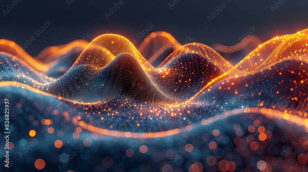 glowing dots wave in wave shape background, modern wave background in ...