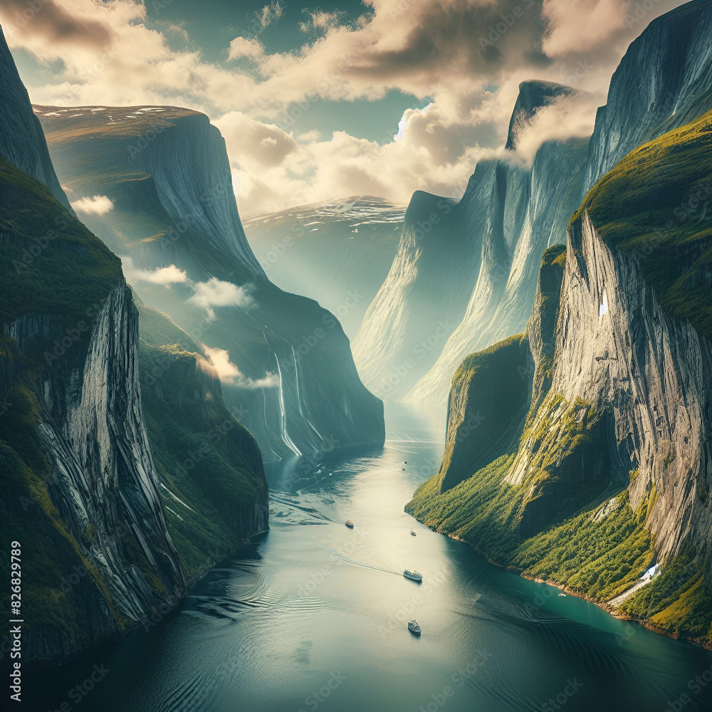 Tourist Group Breathtaking Summer View from Ship Floating Down the ...