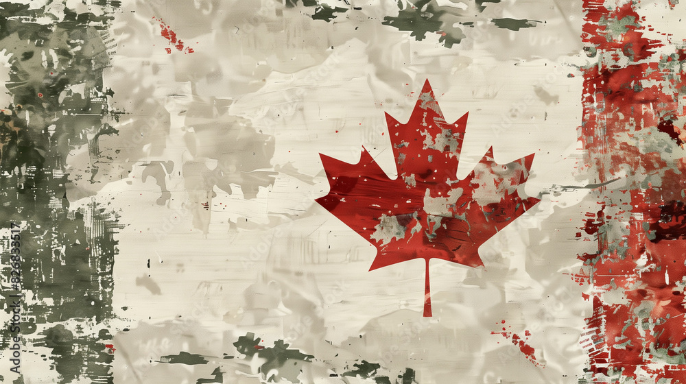 Modern Canadian Forces Presentation Background with Military Symbols ...