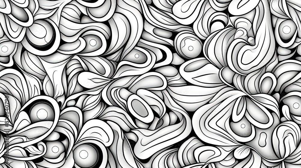 coloring page of maori koru patterns, white background vector ...