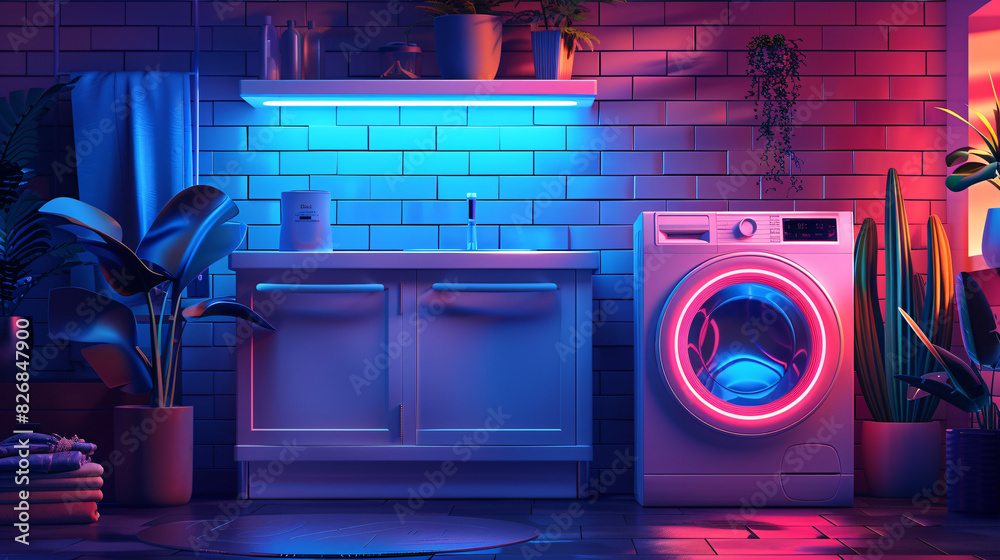 A vibrant illustration showcasing the integration of smart technology ...