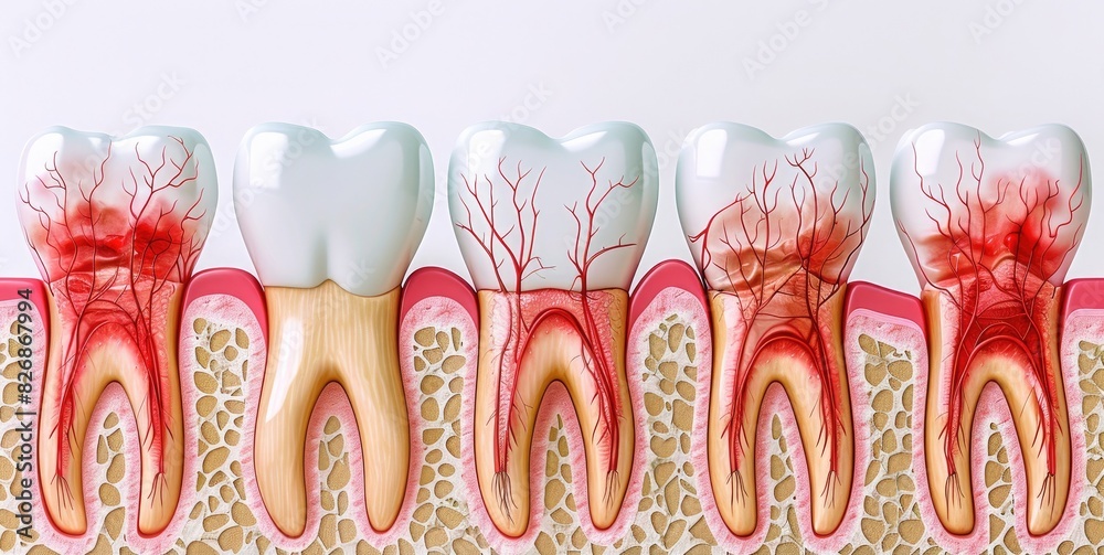 Detailed anatomical illustration of human teeth showing different ...