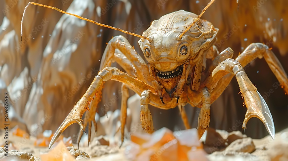 insectoid alien with hive mind capabilities on a desert planet with ...