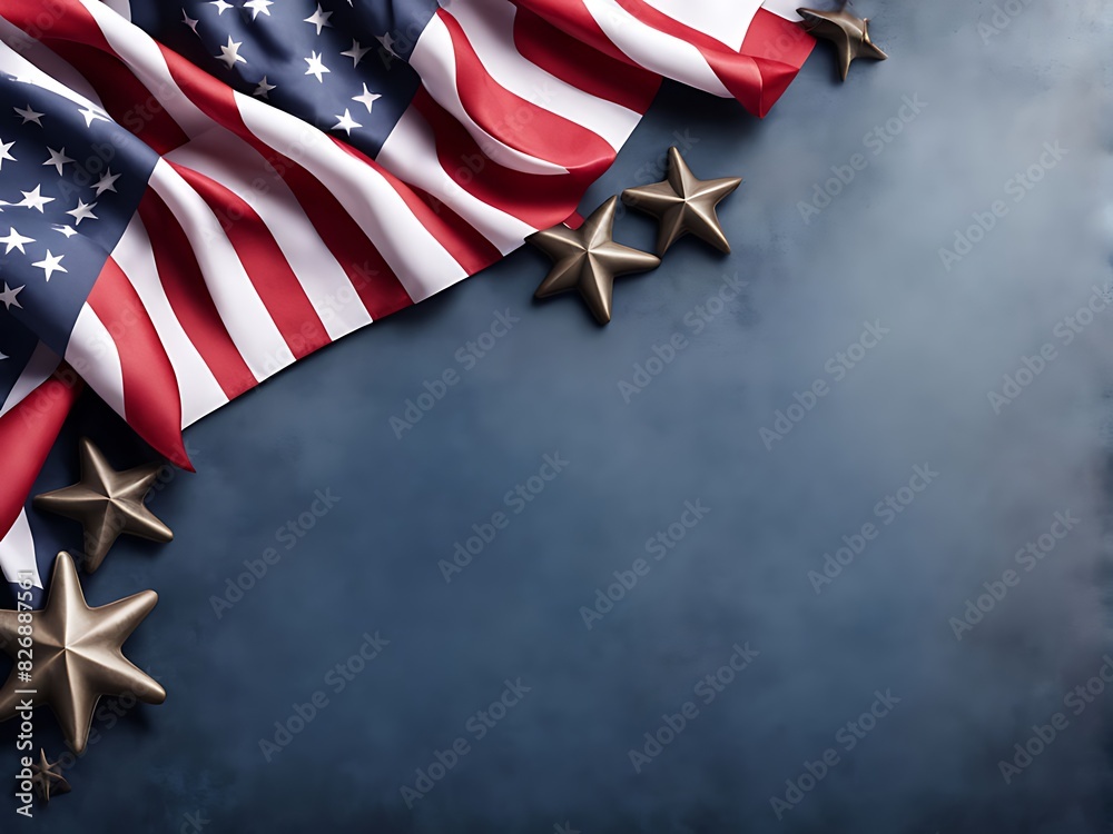 Memorial Day Background Design with Copy Space for Text. 3D ...
