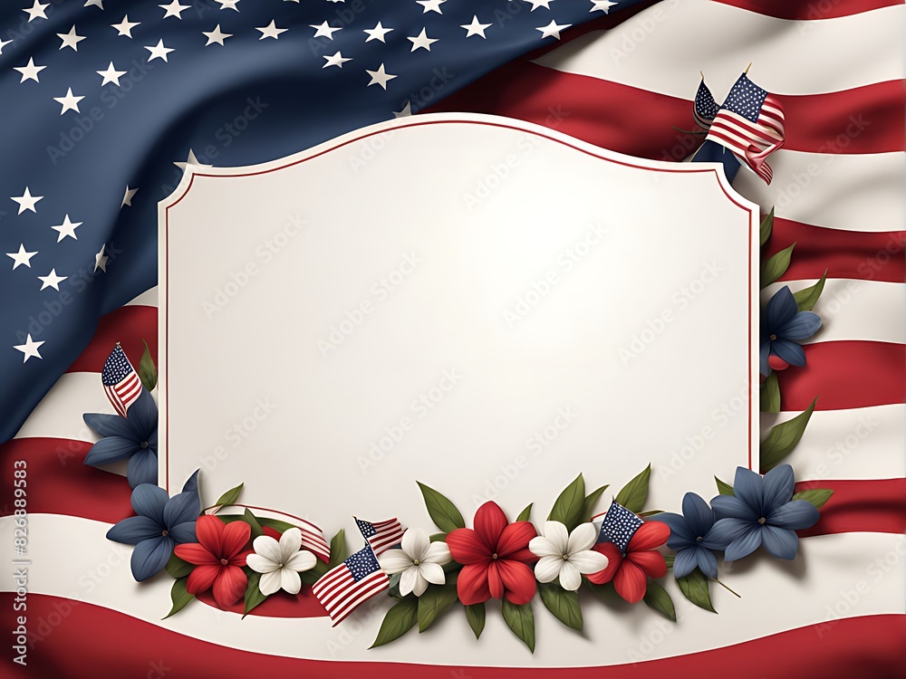Memorial Day Background Design with Copy Space for Text. 3D ...