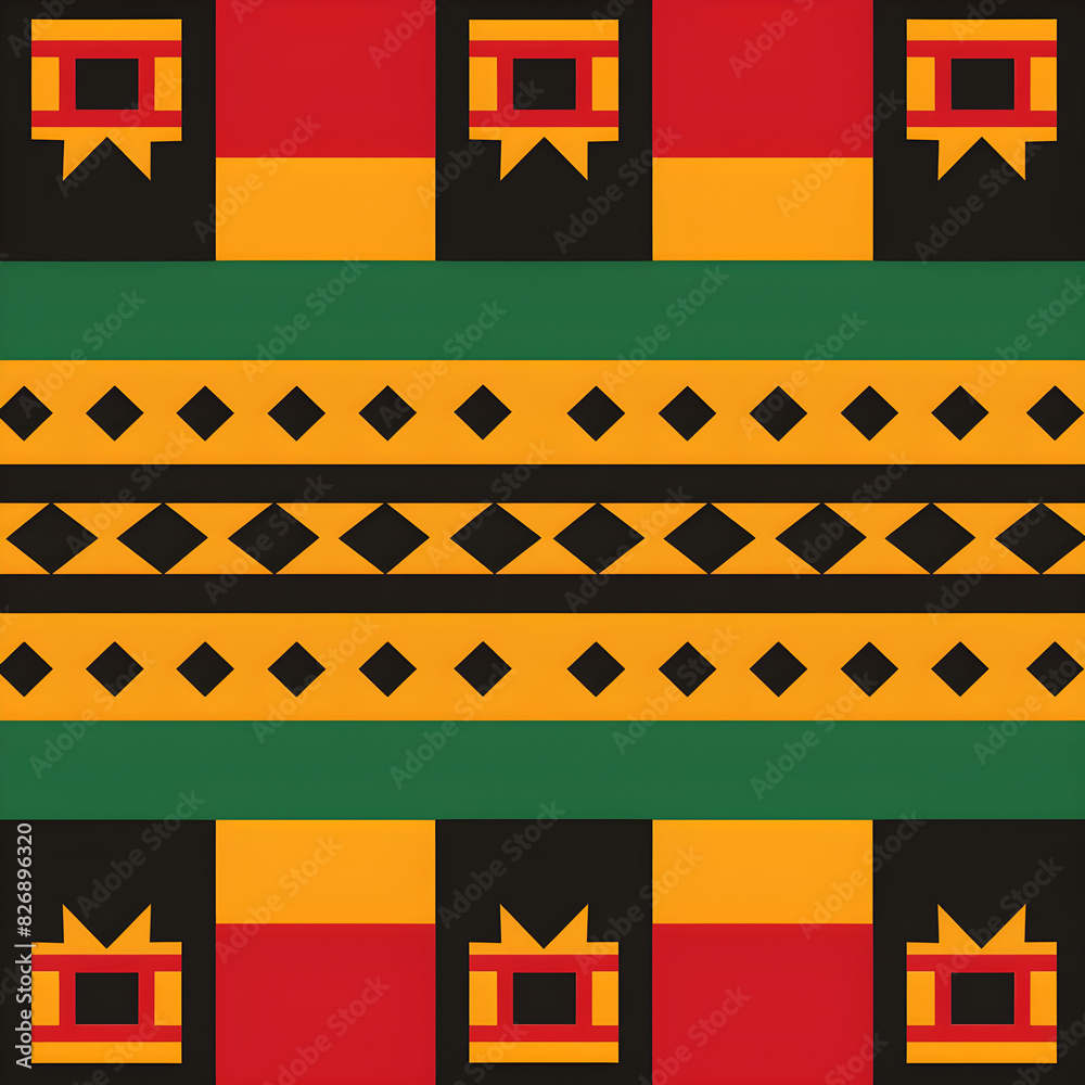 African kente style with a repetitive design pattern on the pan-African ...