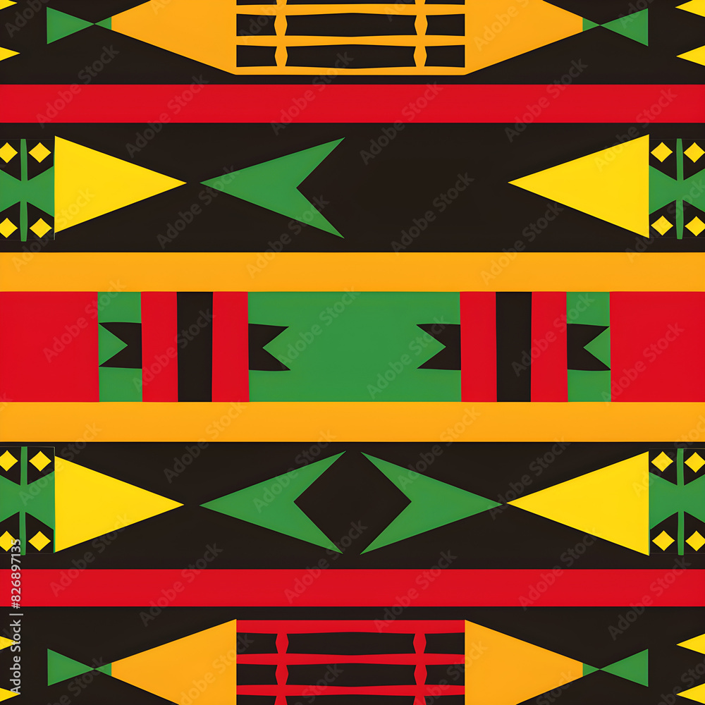 African Kente style with a repetitive design pattern on the Pan-African ...