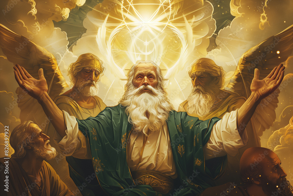 The Holy Trinity: the Father, the Son, and the Holy Spirit. Digital ...