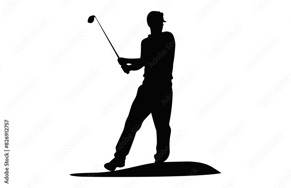 Golfer black Silhouette Vector art, Golf Player Silhouette Clipart ...