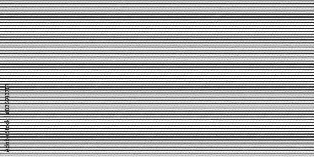 horizontal line. black parallel lines pattern on white background with ...