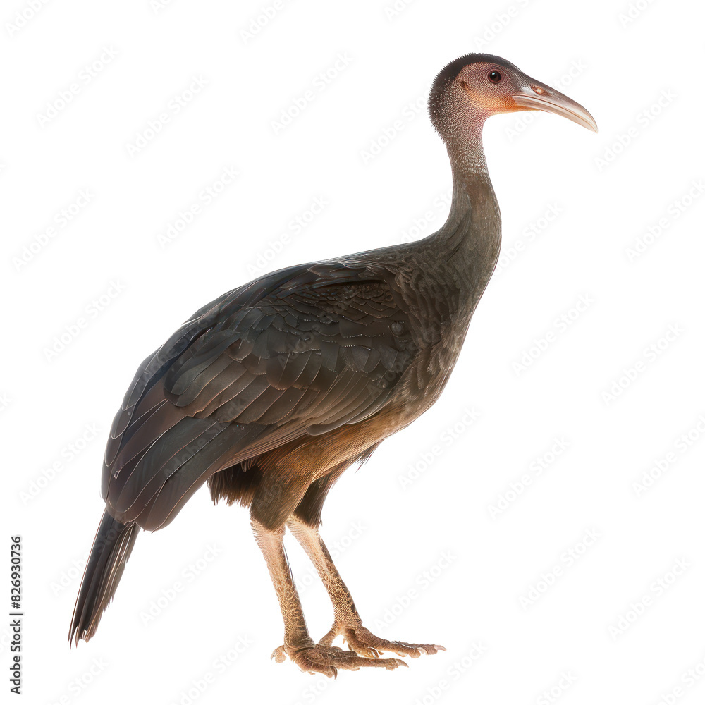 Megapode bird side view full body isolate on transparency background ...