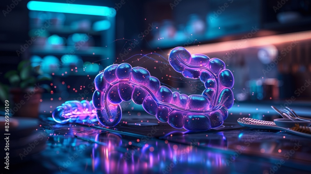 The gastrointestinal tract with a smart digestion aid visualized in a ...