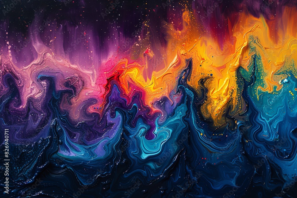Using acrylic paints, apply layers of color with deliberate ...