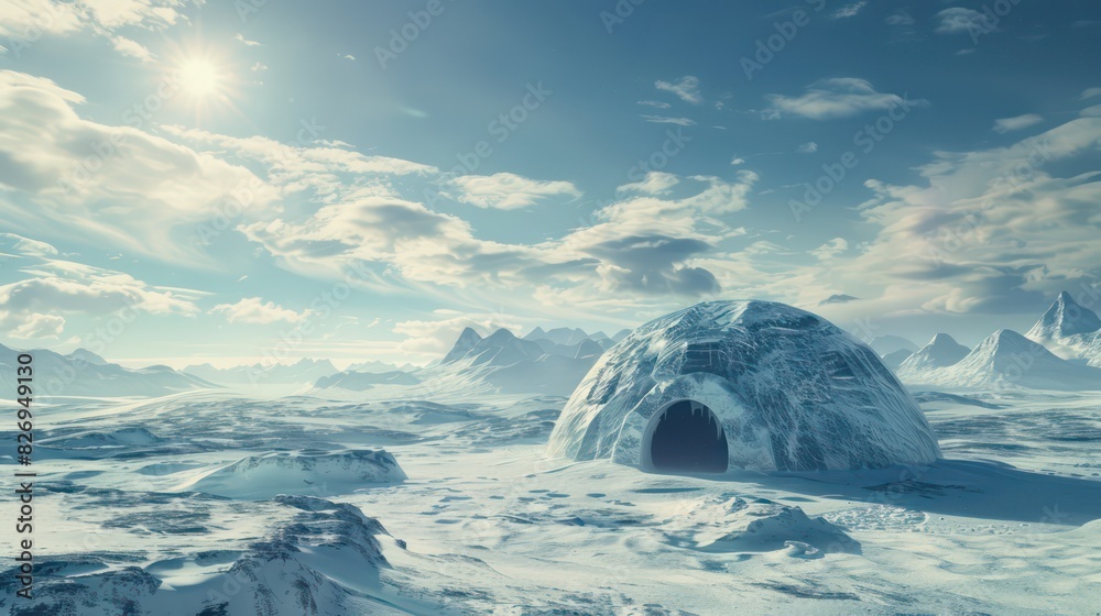 wallpaper of an igloo in the arctic circle with a natural white ...