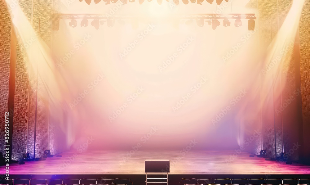 concert stage isolated, minimalist and realistic on a light gradient ...