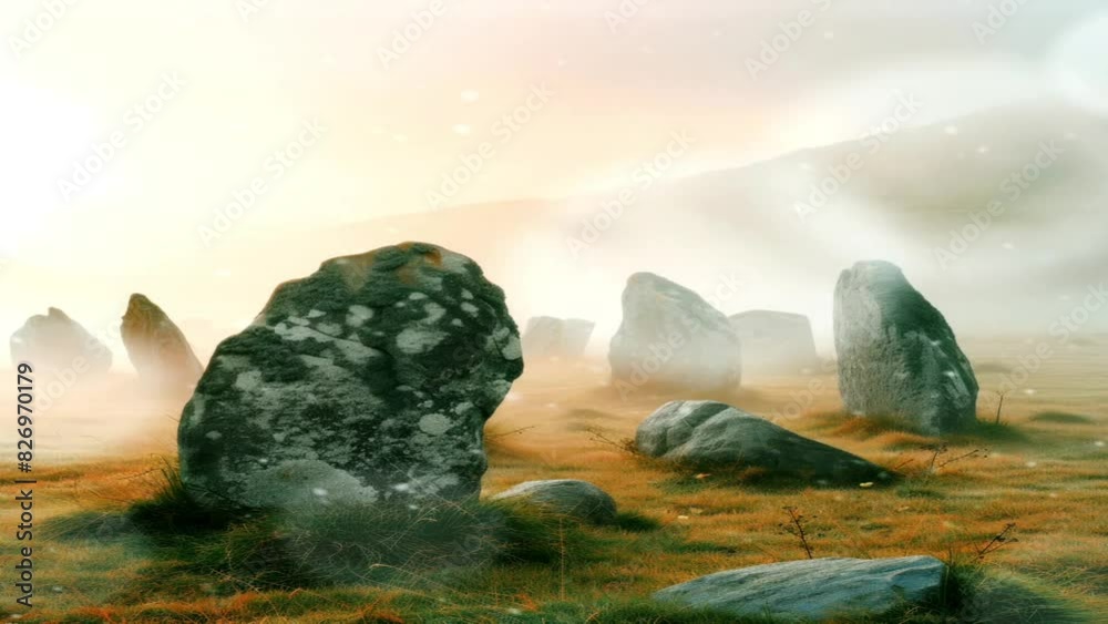 The large stone monument originates from the megalithic era where ...