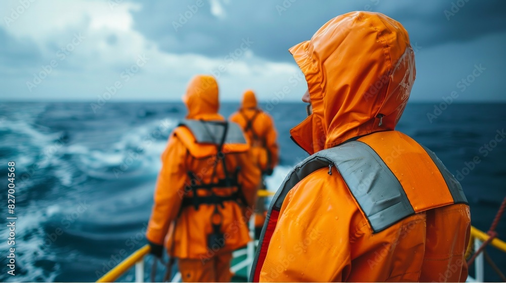 Maritime Safety and Training: Depict a maritime safety training session ...