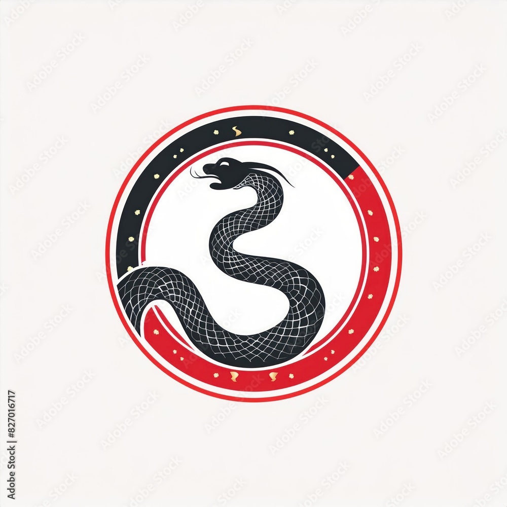 illustration of a snake. logo iconic snake chinese, circel logo snake ...