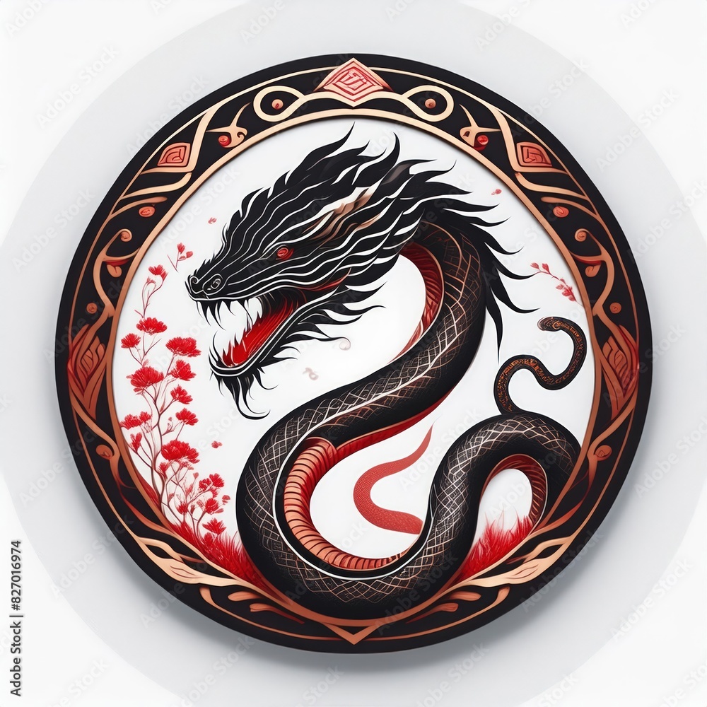 snake icon or snake logo. logo iconic snake chinese, circel logo snake ...