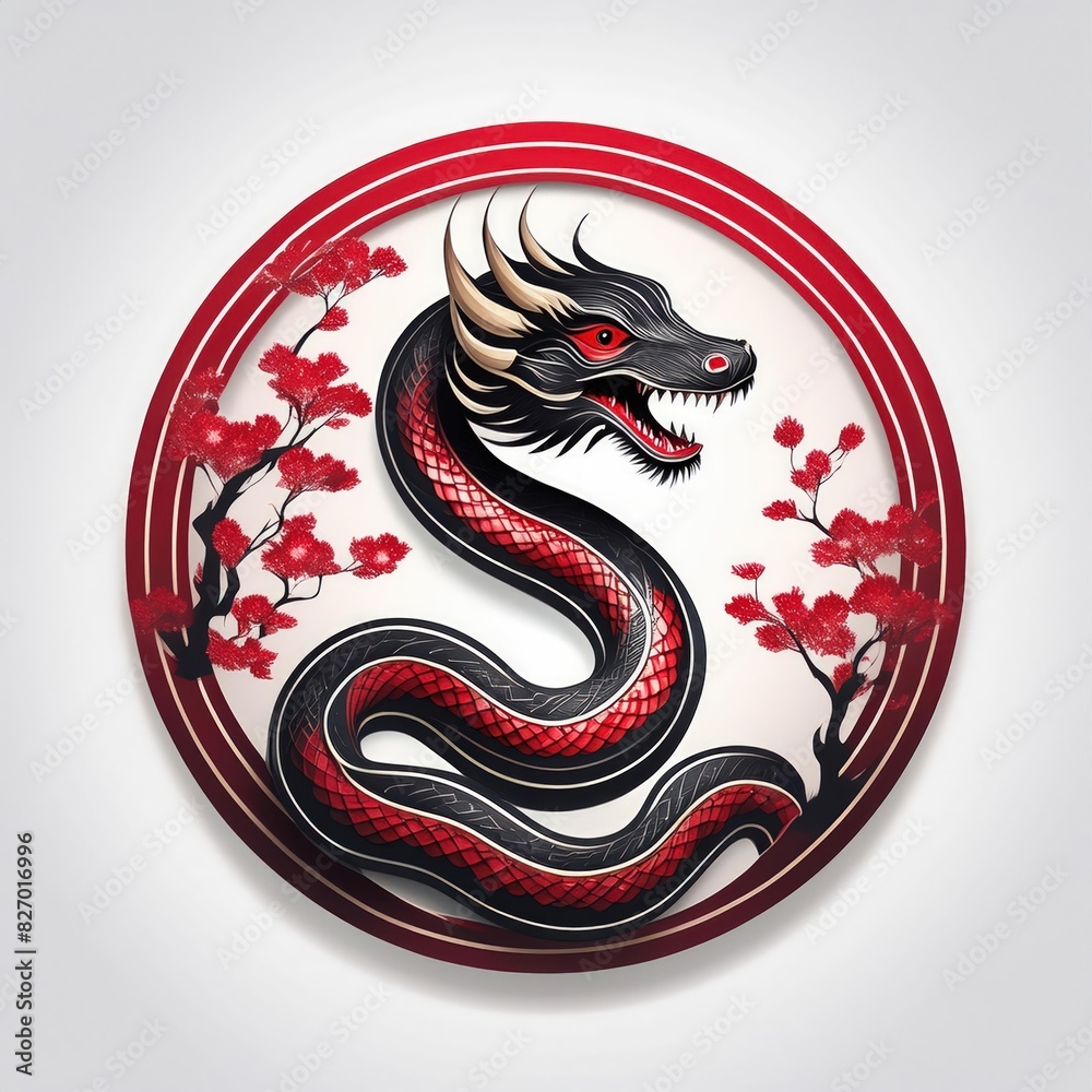snake icon or snake logo. logo iconic snake chinese, circel logo snake ...