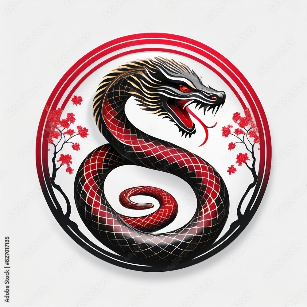 snake icon or snake logo. logo iconic snake chinese, circel logo snake ...