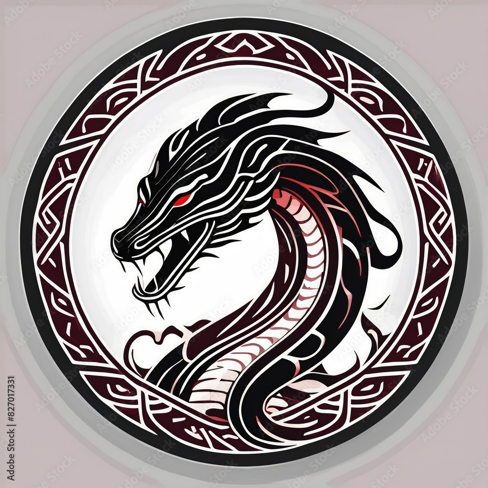 snake icon or snake logo. logo iconic snake chinese, circel logo snake ...