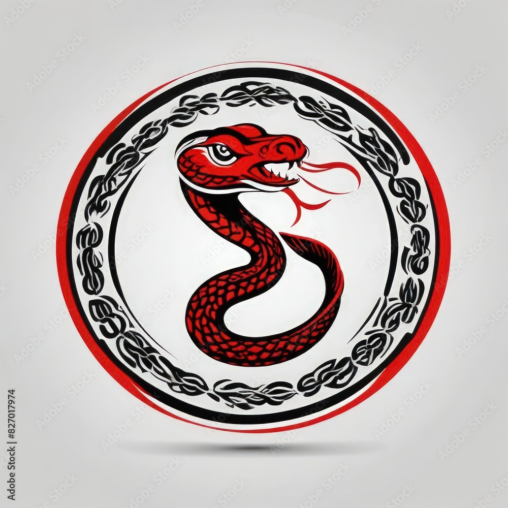 snake icon or snake logo. logo iconic snake chinese, circel logo snake ...