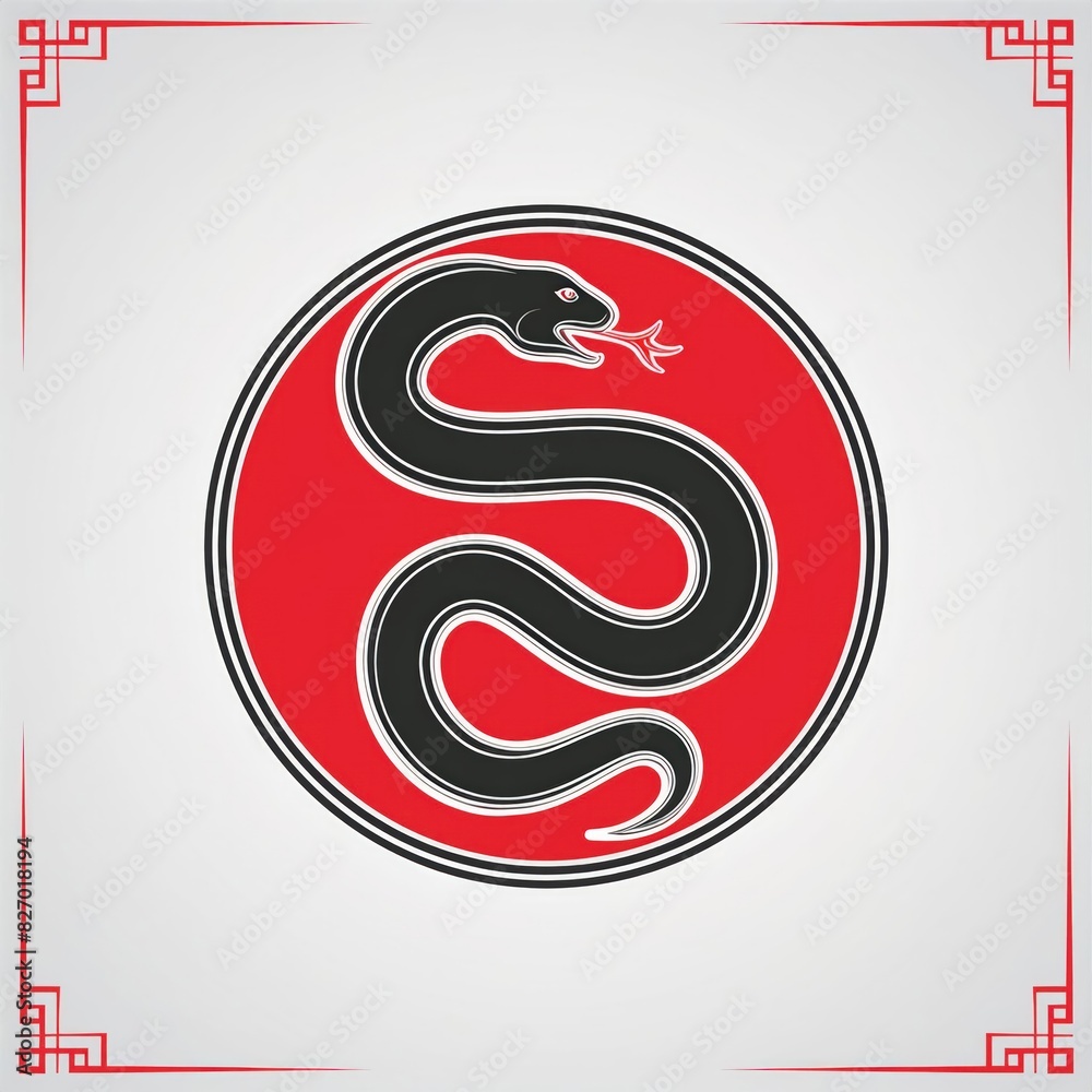 snake icon or snake logo. logo iconic snake chinese, circel logo snake ...
