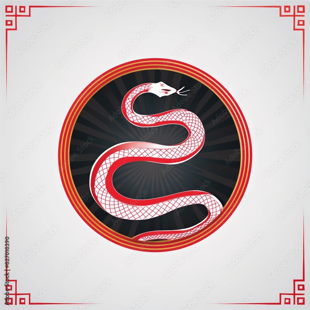 snake icon or snake logo. logo iconic snake chinese, circel logo snake ...