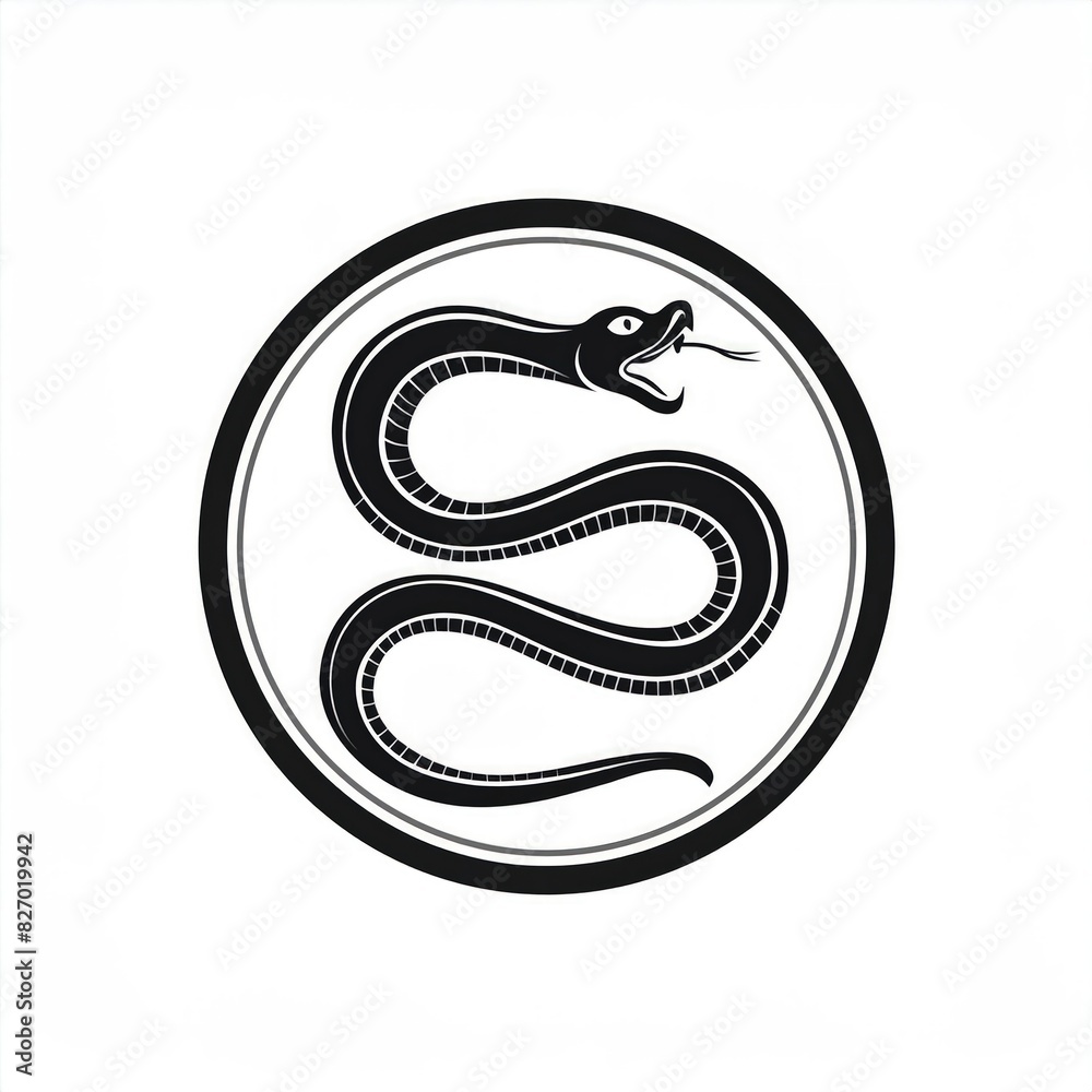 snake icon or snake logo. logo iconic snake chinese, circel logo snake ...