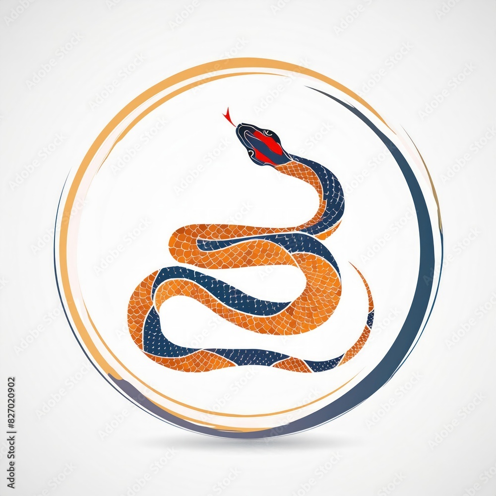 snake icon or snake logo. logo iconic snake chinese, circel logo snake ...