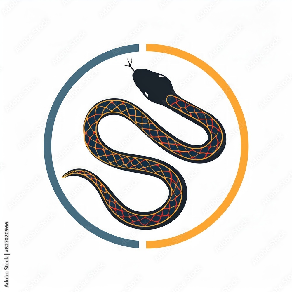 snake icon or snake logo. logo iconic snake chinese, circel logo snake ...