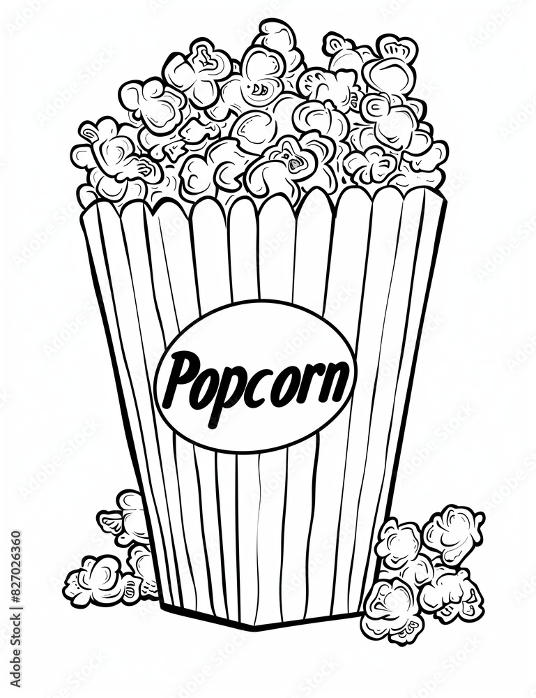 Buttery Popcorn Delight: Easy and Fun Coloring Pages - Simple Patterns ...