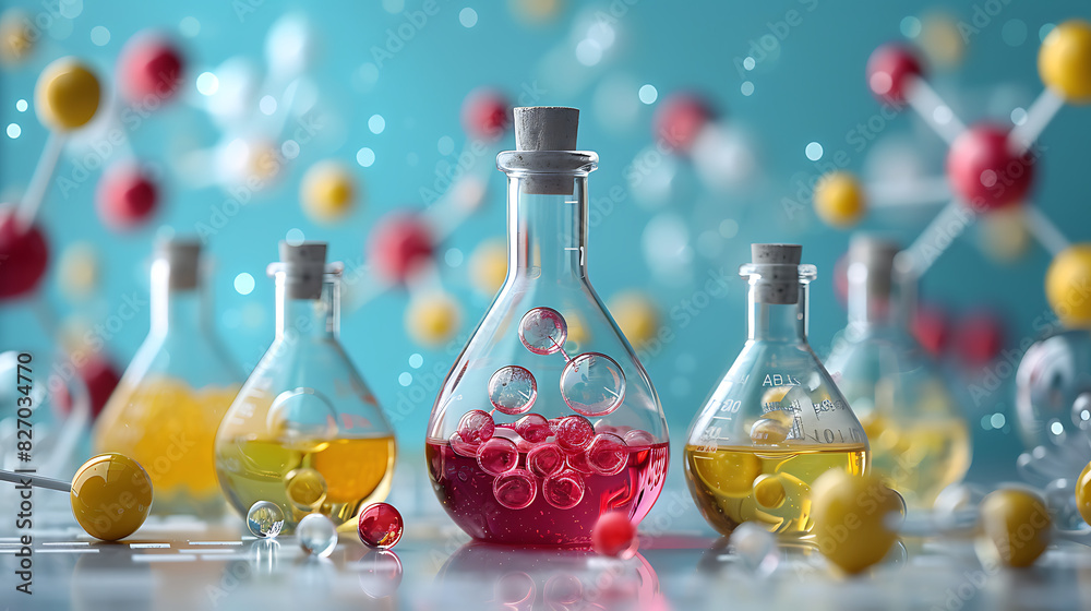 Spark excitement colorful diagrams of chemical reactions and laboratory ...
