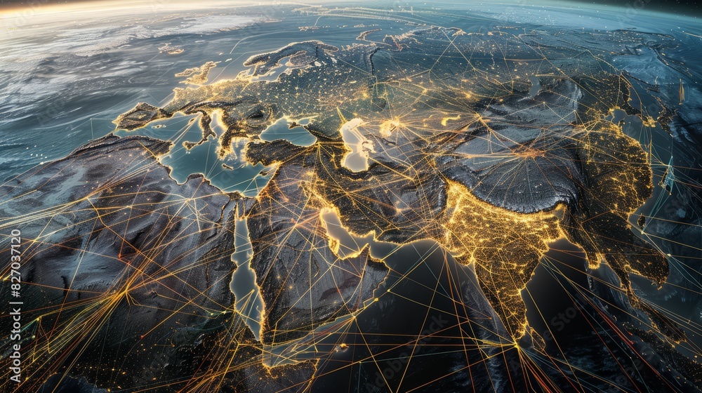 Mapping the Global Trade Network: Interconnected Lines Across Europe ...