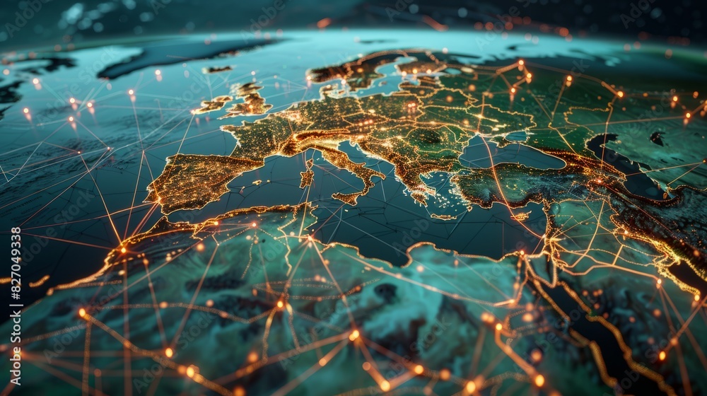 Mapping the Global Trade Network: Interconnected Lines Across Europe ...