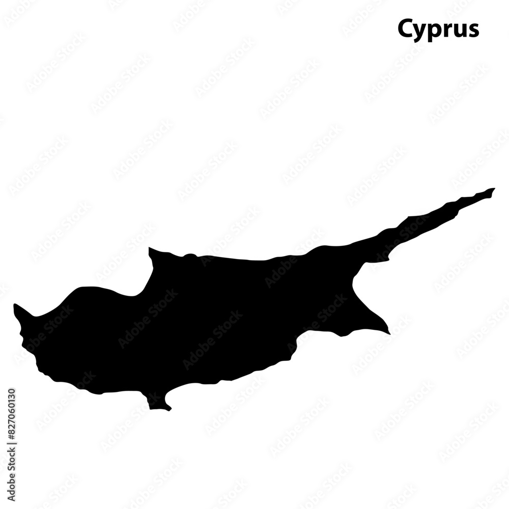 Printable Vector Map of Cyprus Stock Vector | Adobe Stock
