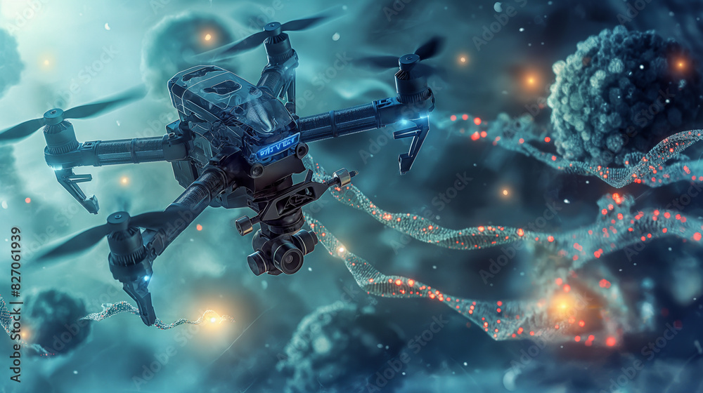 Drones that capture high-resolution images of cell structure and DNA strands within the body ...