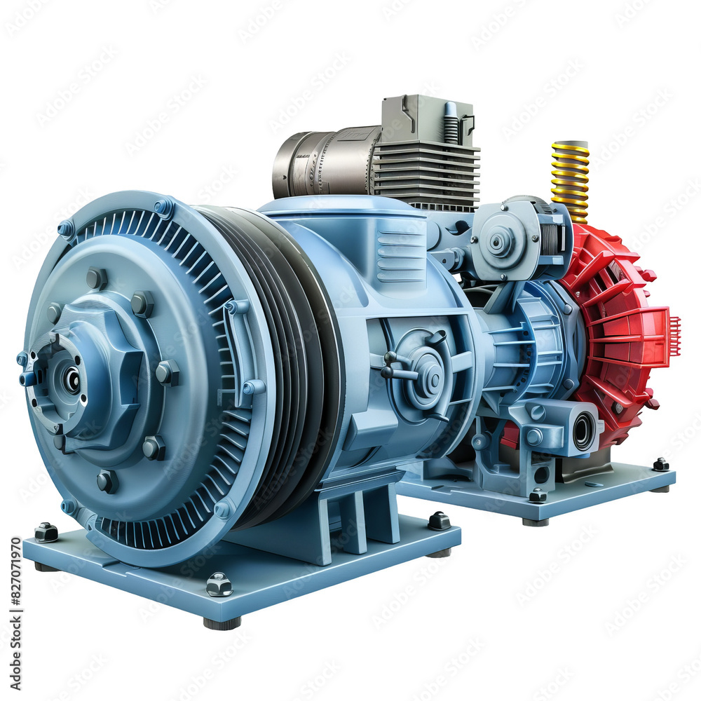 High-resolution image of an industrial electric motor and generator ...