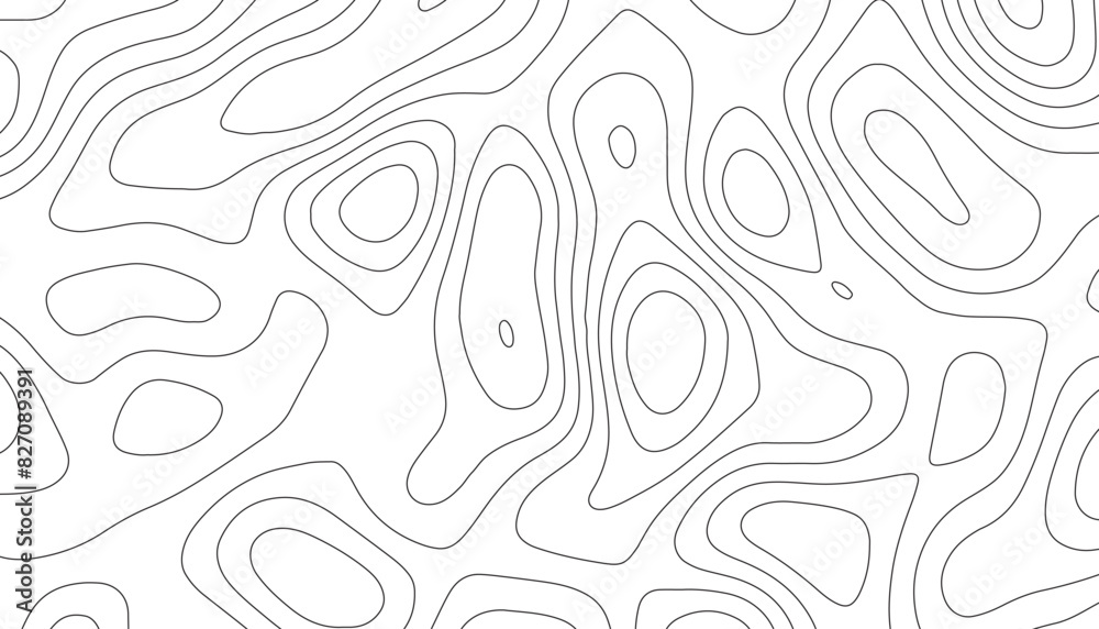 Topographic gradient line map. Abstract circle lines background ...
