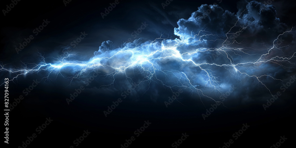 lightning strike on black background, lightning strike on dark sky ...