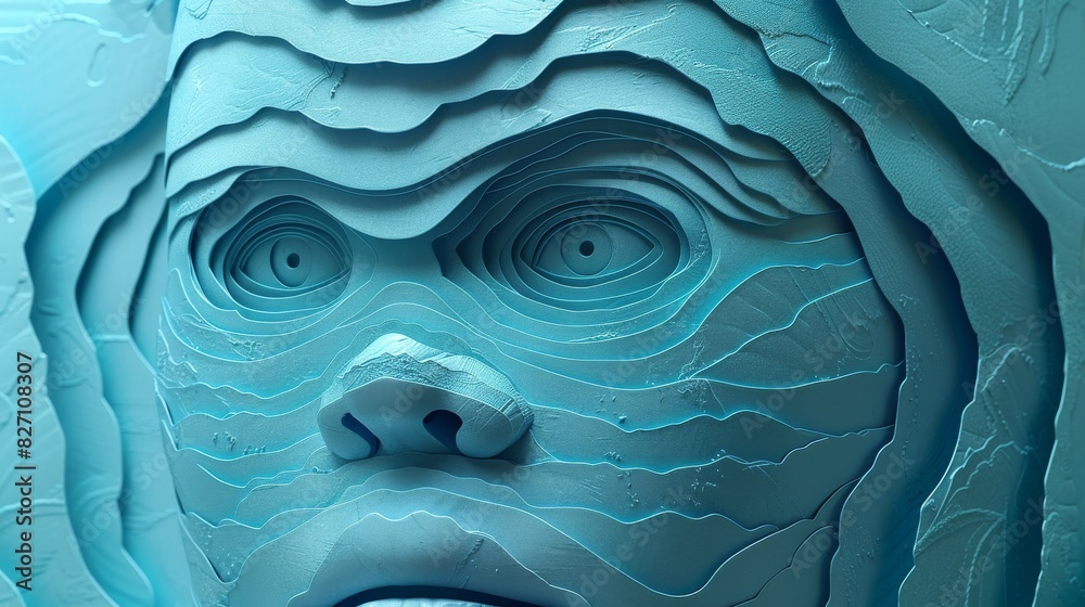 Paper cut real human head with binoculars inside. 3D Papercut ...