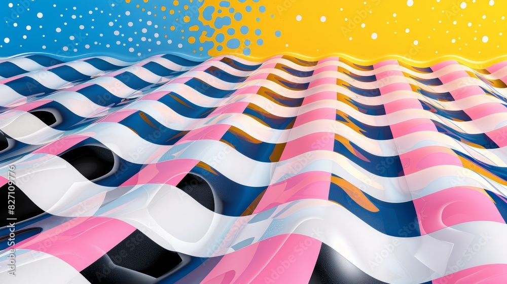 Set of seamless comic character mascot checkers. Collection of retro ...