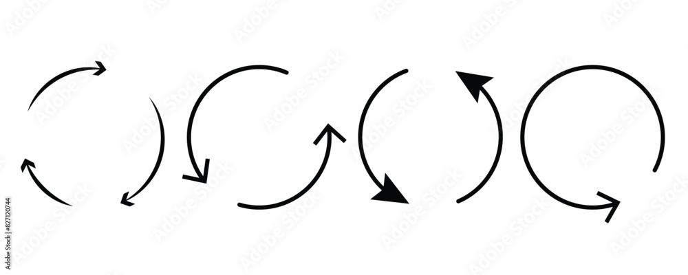 4 round circle arrow icon. Simple illustration of round circle arrow ...