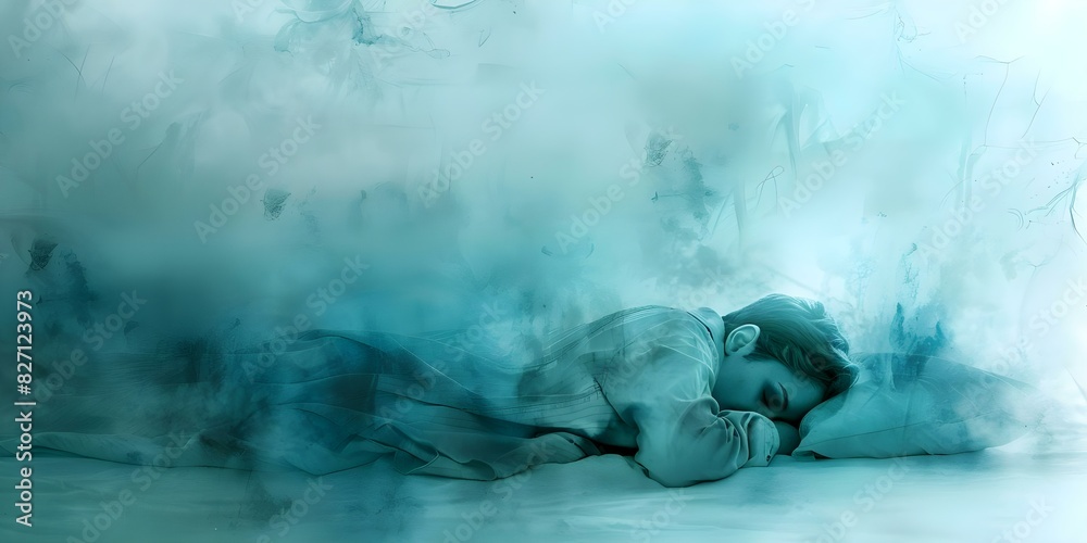 A surreal depiction conveying the concept of sleep paralysis uniquely ...