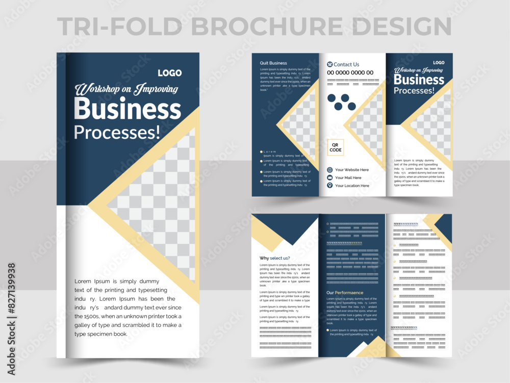 Tri-Fold Corporate business brochure design template. Corporate ...