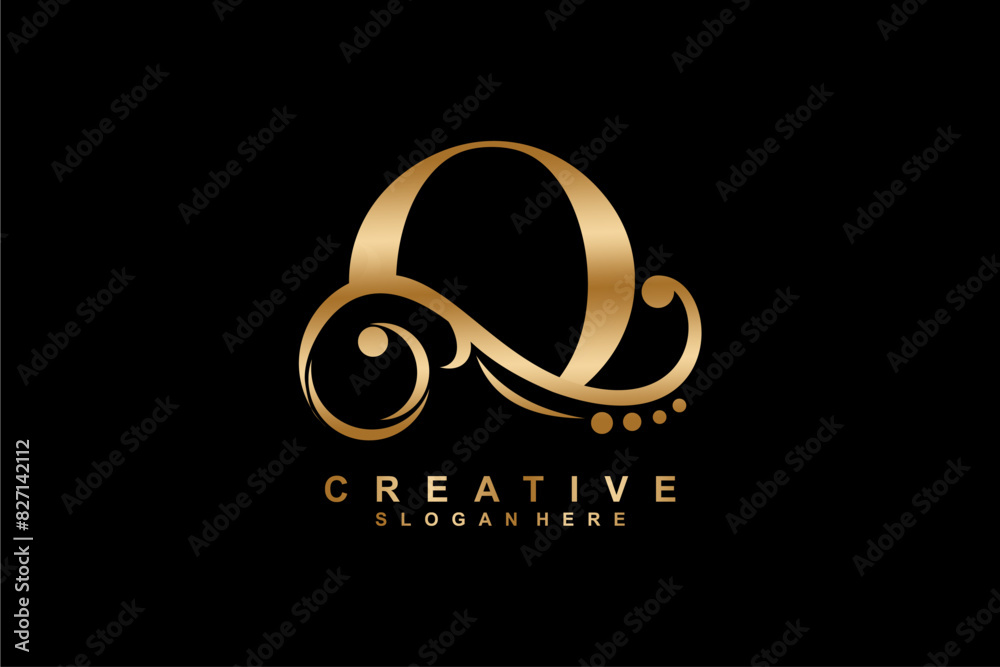 O letter logo with luxury gold floral ornament. O monogram logo, O ...