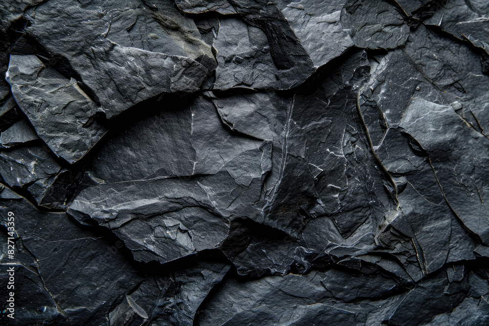 Black stone rock texture background, top view. Background of dark black ...