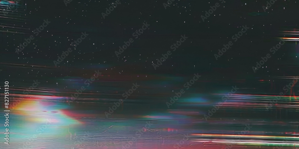 vhs vlog grainy video of dark sky with streaks of light, glitch art on ...