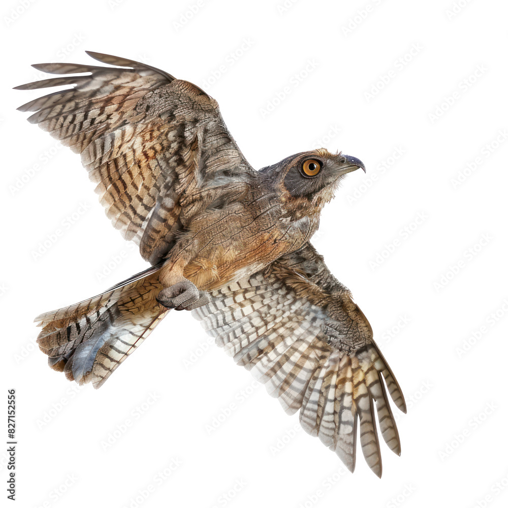 Potoo bird fly full body isolate on transparency background PNG Stock ...